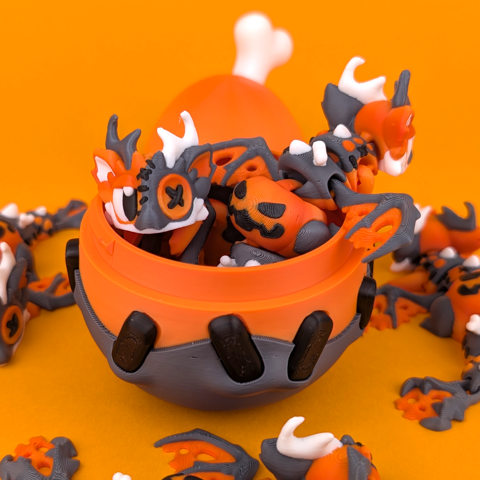 Krew3D Printables - Halloween Dragon & Egg - Figurine | 3D Printed ...